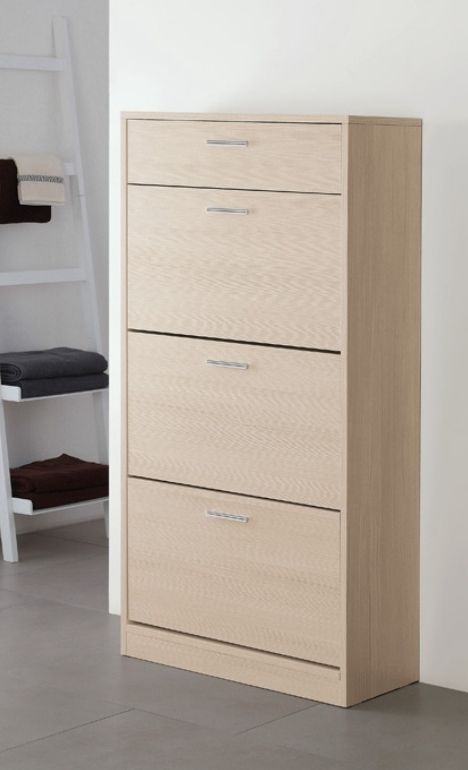 Scarpiera in legno mdf a 3 o 4 ripiani in 3 colorazioni e diverse misure