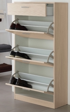 Scarpiera in legno mdf a 3 o 4 ripiani in 3 colorazioni e diverse misure