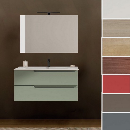 Mobile bagno Lola3 da 80 o 100 cm 2 cassetti in vari colori lavabo in ...